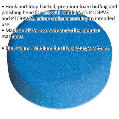 Versatile Buffing and Polishing Foam Head - 150mm Diameter - Medium ...