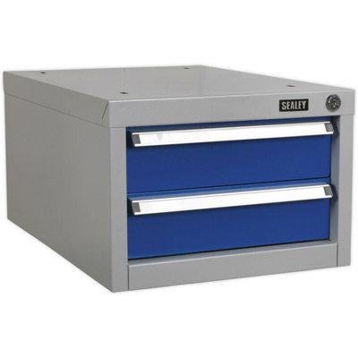 Versatile Double Slim Drawer Unit for Industrial Workbenches
