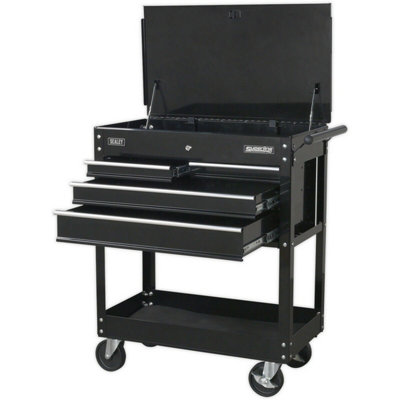 Versatile Heavy Duty Tool and Parts Trolley with Lockable Top - 925 x ...