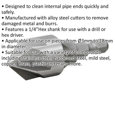 Versatile Internal Deburring and Chamfer Tool for 3mm to 18mm Diameters ...