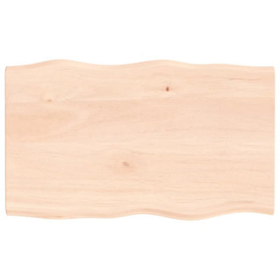 Versatile Table Top 100x60x2 cm Untreated Solid Wood Oak Live Edge