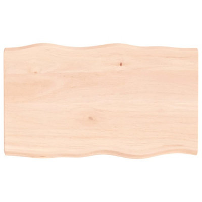 Versatile Table Top 100x60x4 cm Untreated Solid Wood Oak Live Edge