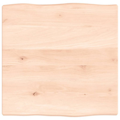 Versatile Table Top 40x40x2 cm Untreated Solid Wood Oak Live Edge