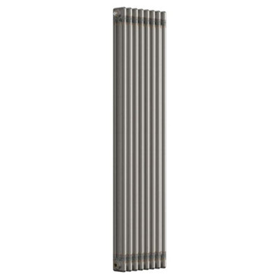 Vertical 3 Column Radiator - Bare Metal Lacquer - 1500 mm x 380 mm
