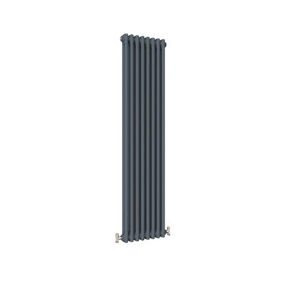 Vertical Anthracite Double Column Radiator (H) 1500mm x (W) 380mm.