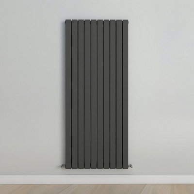 Vertical Anthracite Double Flat Panel Radiator (H) 1600 mm x (W) 680 mm.