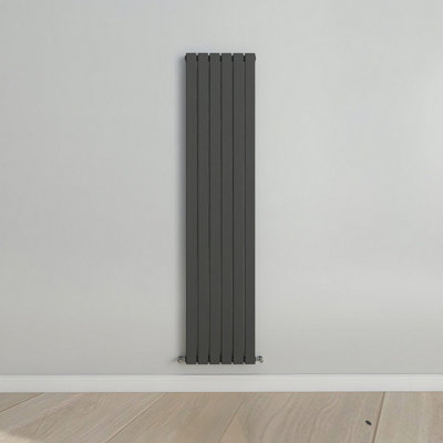 Vertical Anthracite Single Flat Panel Radiator (H) 1800 mm x (W) 408 mm.