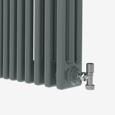 Vertical Anthracite Triple Column Radiator (H) 1800mm x (W) 200mm.