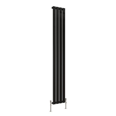 Vertical Black Single Flat Panel Radiator (H) 1800 mm x (W) 272 mm.