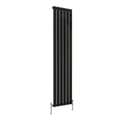 Vertical Black Single Flat Panel Radiator (H) 1800 mm x (W) 408 mm.