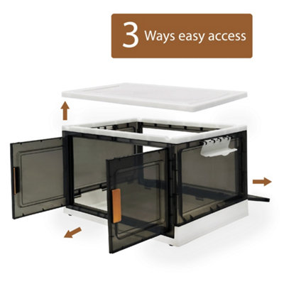 Vertical Box 86L Plastic Stackable and Collapsible Storage Boxes with ...