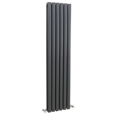 Vertical Double Panel Radiator - 1500mm x 354mm - 3099 BTU - Anthracite ...