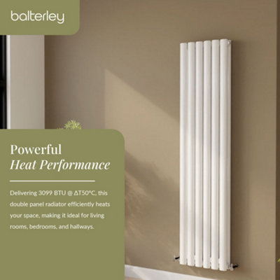 Vertical Double Panel Radiator - 1500mm x 354mm - 3099 BTU - Gloss ...