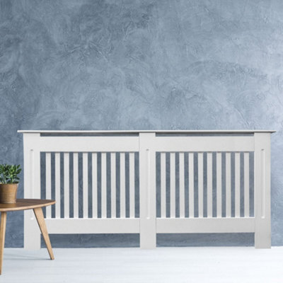 Vertical Grill White Painted Radiator Cover - XL | DIY at B&Q
