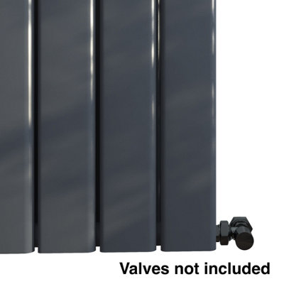 Vertical Radiator Anthracite Grey RAL7016 1600mm h x 600mm w Single ...
