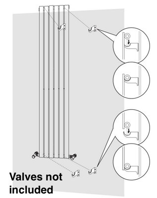 Vertical Radiator Anthracite Grey RAL7016 1800mm h x 480mm w Double ...