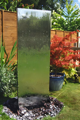 Vertical Stainless Steel Outdoor Water Feature Wall with Plastic ...