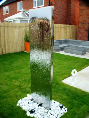 Vertical Stainless Steel Outdoor Water Feature Wall with Plastic ...