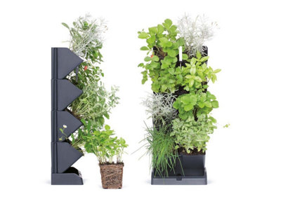 Vertical Standing Garden Flower Pots Cascade Balcony Anthracite Plant ...