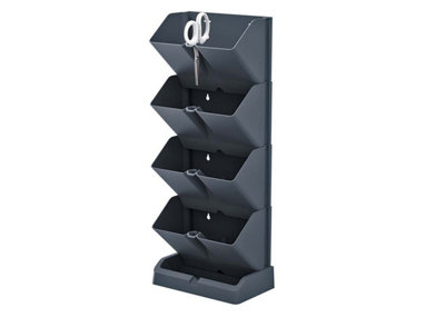 Vertical Standing Garden Flower Pots Cascade Balcony Anthracite Plant ...