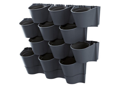 Vertical Standing Garden Flower Pots Cascade Balcony Anthracite Plant ...