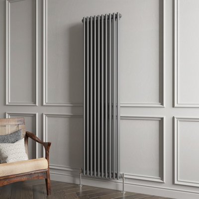 Vertical Traditional 2 Column Radiator Anthracite (H)1800mm (W)470mm ...