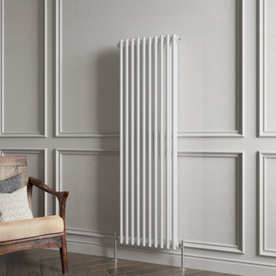 Vertical Traditional 2 Column Radiator White (H)1500mm (W)470mm 5222 ...