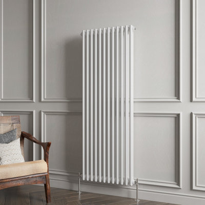 Vertical Traditional 2 Column Radiator White (H)1500mm (W)560mm 6245 ...