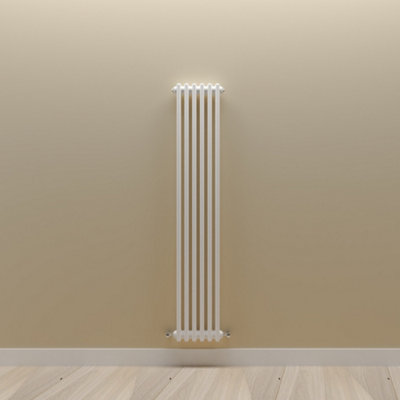 Vertical White Double Column Radiator (H) 1500mm x (W) 290mm.