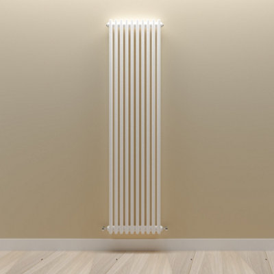 Vertical White Triple Column Radiator (H) 1800mm x (W) 470mm, 8564 BTU.