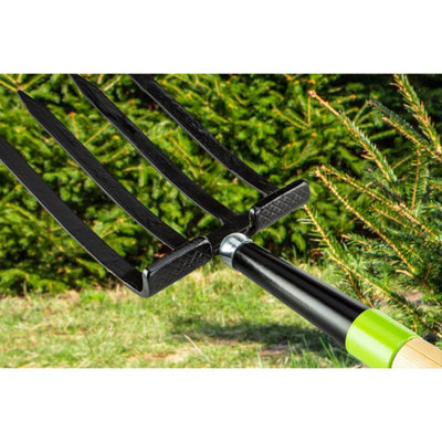 Verto Digging Fork 4 Teeth Wooden Handle with Plastic Grip