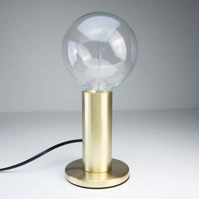 Verve Design Asha Gold E27 Industrial Table Lamp Light Office Desk Bedside Metal Edison LED ...