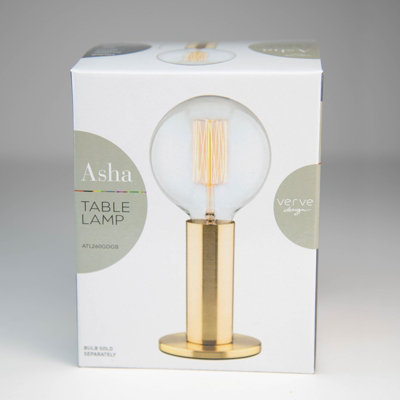 Verve Design Asha Gold E27 Industrial Table Lamp Light Office Desk ...