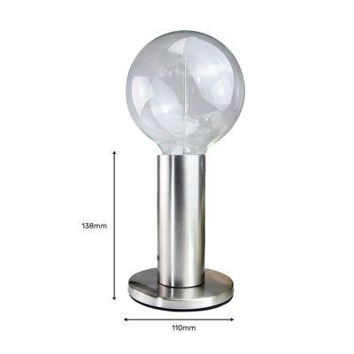 Verve Design Asha Satin Nickel Silver E27 Industrial Table Lamp Light ...