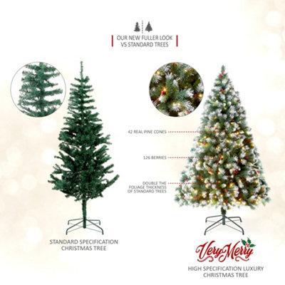 VeryMerry 5FT 'Claudia' Pre-Lit Christmas Tree with 200 LED Lights with ...