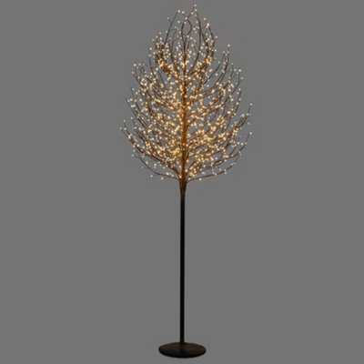 VeryMerry 6FT Micro Dot Birch Pre-Lit Christmas Tree with 900 LED Warm ...