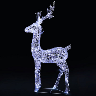 VeryMerry Christmas Outdoor Reindeer Stag, 240 LED Light Up Acrylic ...