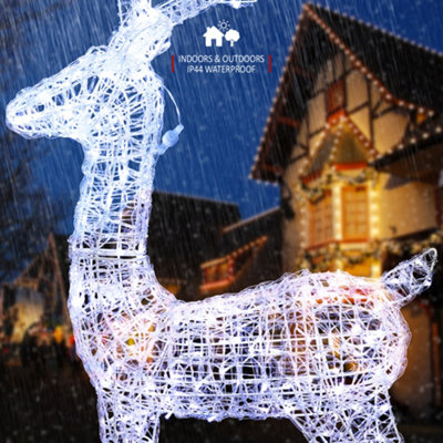 VeryMerry Christmas Outdoor Reindeer Stag, 240 LED Light Up Acrylic ...
