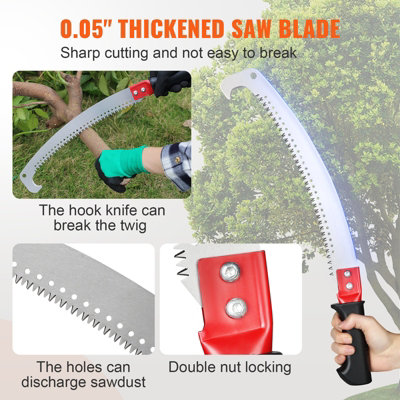 VEVOR Manual Pole Saw, 4.6-9.8ft Extendable Tree Pruner, Sharp Steel ...