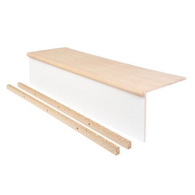 VFM Oak Stair Cladding Treads with Reversible Risers 13 Step Kit with ...