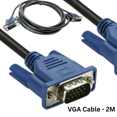 VGA Cable SVGA D-Sub 15 Pin Male to Male VGA Lead - 2M