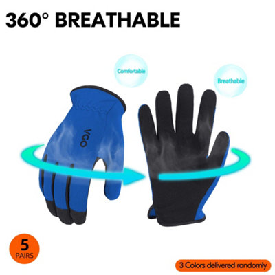 VGO 5-Pairs High Performance Safety Work Gloves For Men Women,Light ...