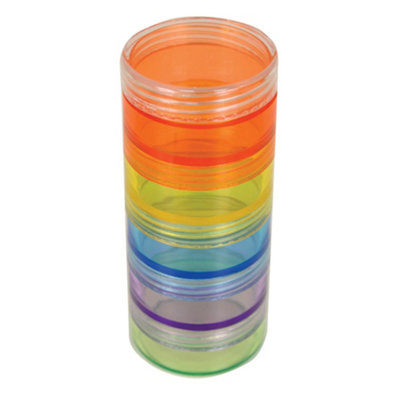 Vibrant Stackable Pill Organizer Tower with 5 Compartments for Easy ...