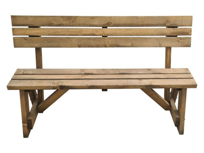 Victoria Garden Fence Bench with Back-rest (8ft, Rustic brown finish)