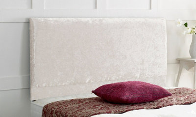 Victoria Plain Crushed Velvet 2ft6 Small Single 24" Headboard - White