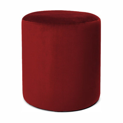 Victoria Plush Velvet Round Foot Stool Pouffe - Burgundy