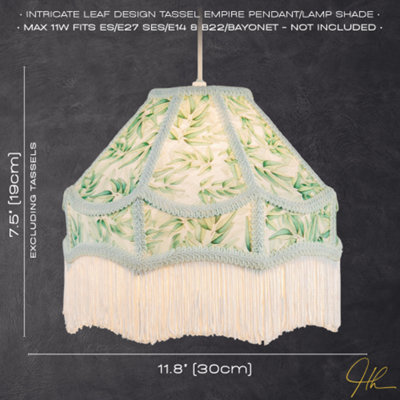 Victorian Empire Handmade Lamp Shade with Emerald Green Leaves and ...