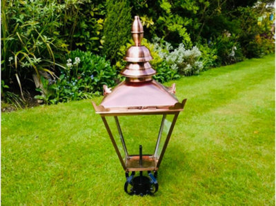 Victorian Garden Post Lamp, 90cm Vintage Lantern, Metal with Glass and ...