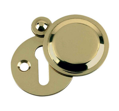 Victorian Keyhole Covered Escutcheon - 32mm - Gold Effect Finish - Pack ...