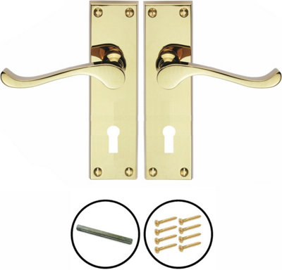 VICTORIAN PREMIUM SCROLL LEVER LOCK HANDLE BRASS